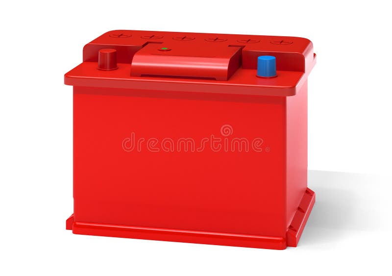 Red car battery stock illustration. Illustration of book - 67986704