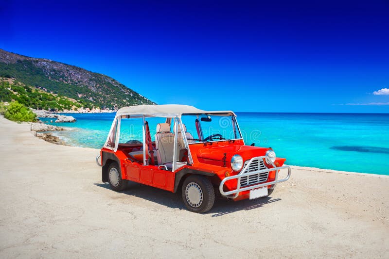 Car on the beach stock image. Image of season, holiday - 117152195
