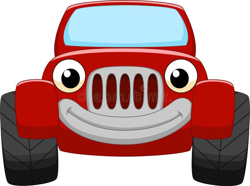 Red car cartoon stock vector. Illustration of face, engine - 33242099