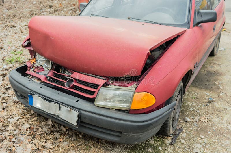 Red Car crash stock image. Image of dangerous, safety - 88883589