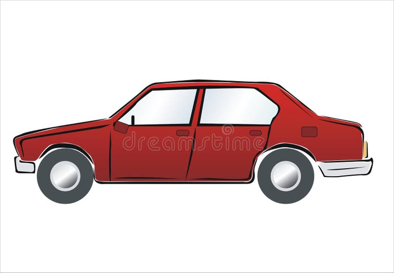 Red car stock vector. Illustration of tail, license, engine - 35699521