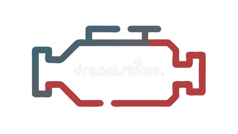 Red Car Engine Icon with Checkmark for System Status, Vector Design ...