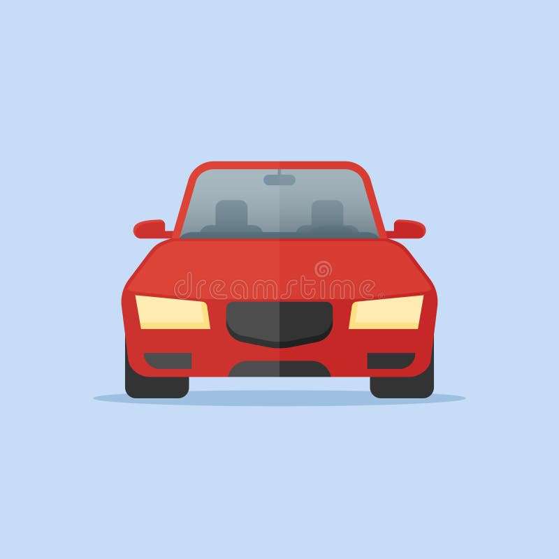 Red Cartoon Car Front View Design Flat Stock Illustrations – 573 Red ...