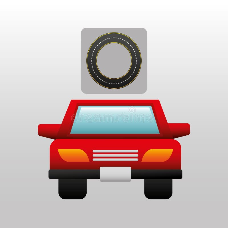 Red Car Front Circle Road Way Design Stock Illustrations – 4 Red Car ...