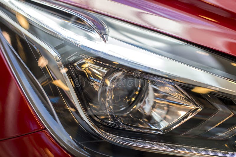 Red car front light stock image. Image of white, transportation - 117367331