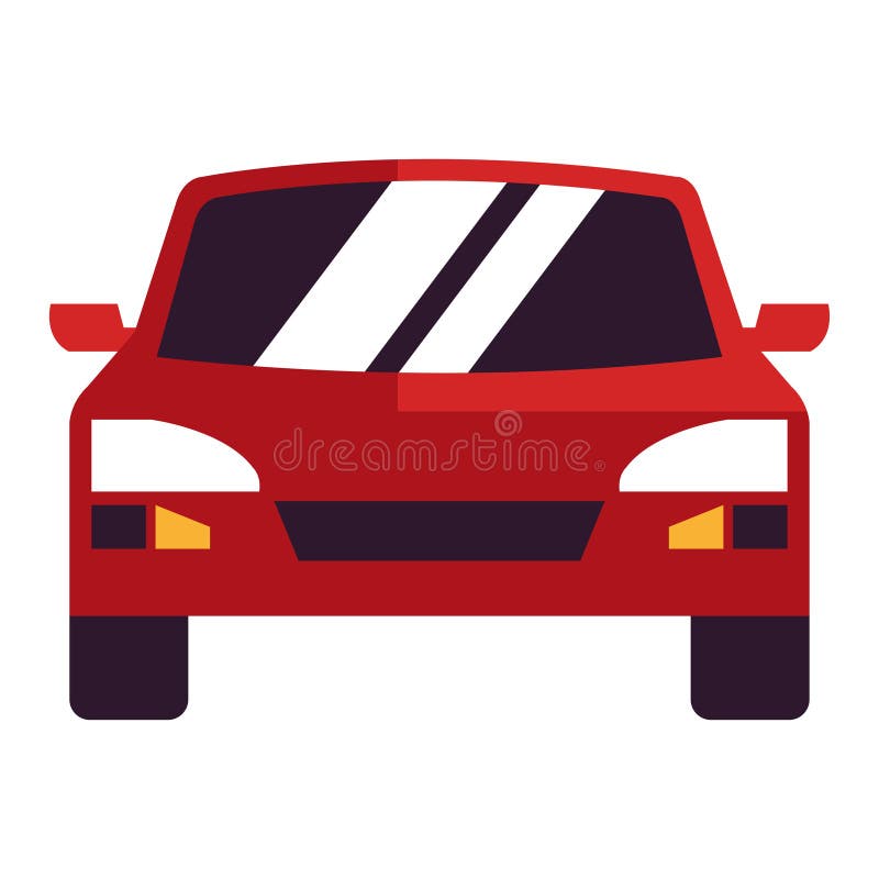 Red car front vehicle stock vector. Illustration of view - 283972217