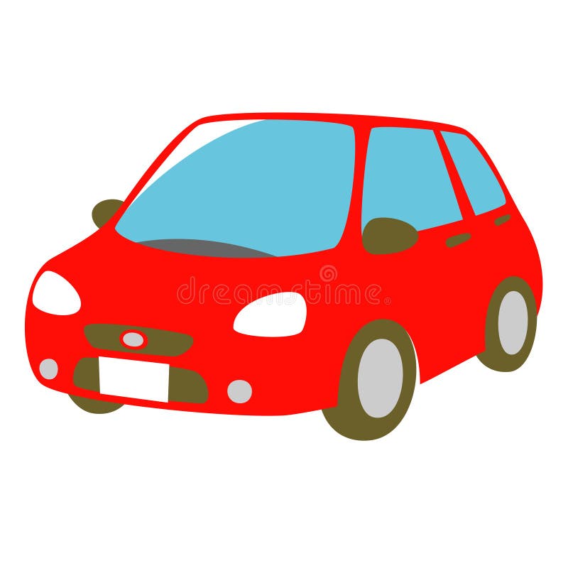 Red car, front view stock illustration. Illustration of color - 102681545