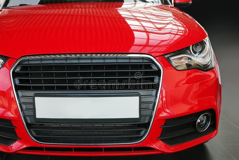 Red car front view stock photo. Image of portion, stop - 49684856