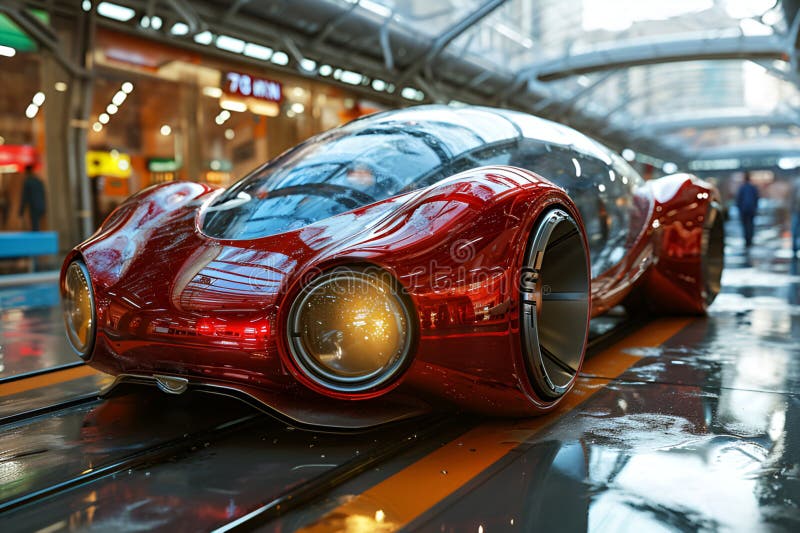 Red Car , Future Concept, Automotive Automobile New Car Technology ...