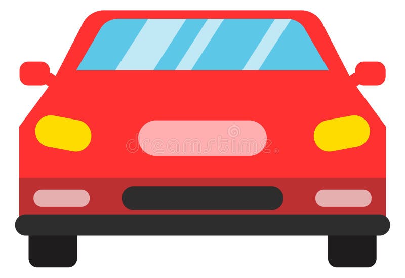 Red Car Icon. Auto Drive Front View Stock Vector - Illustration of ...