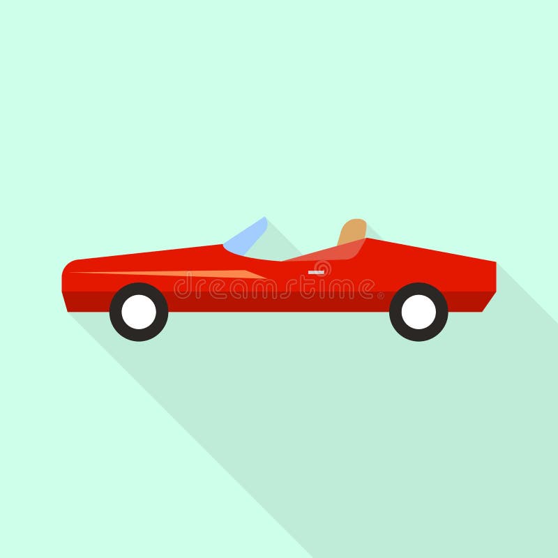 Red car icon, flat style stock vector. Illustration of engine - 162925847