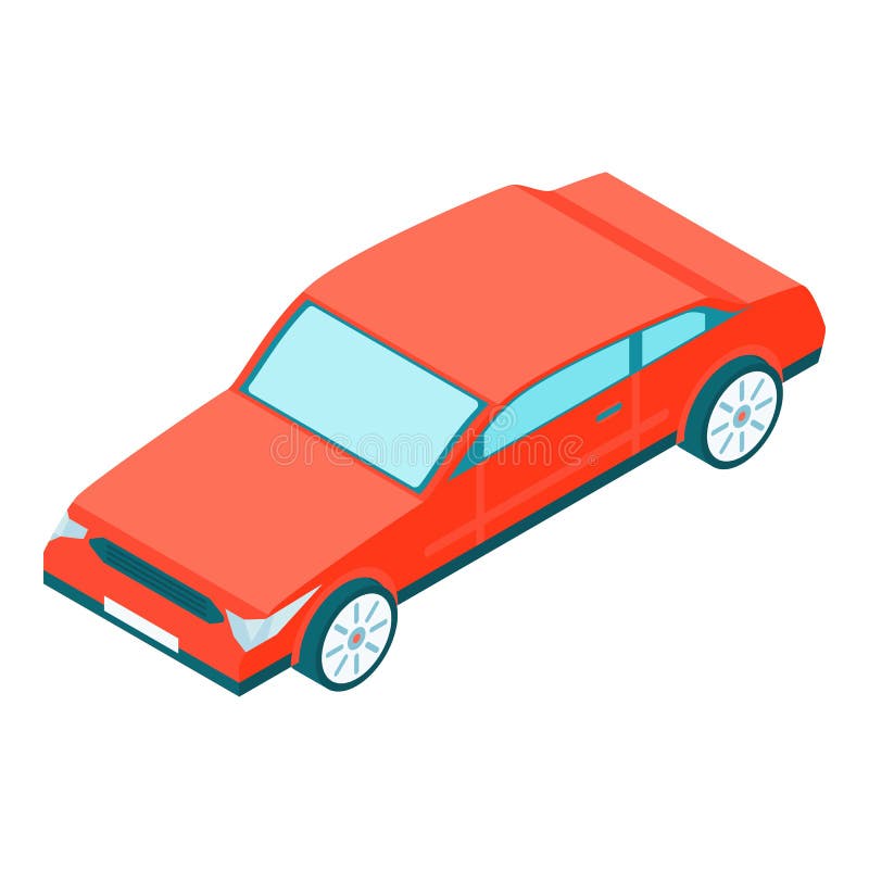 Red Car Icon, Isometric Style Stock Vector - Illustration of automobile ...