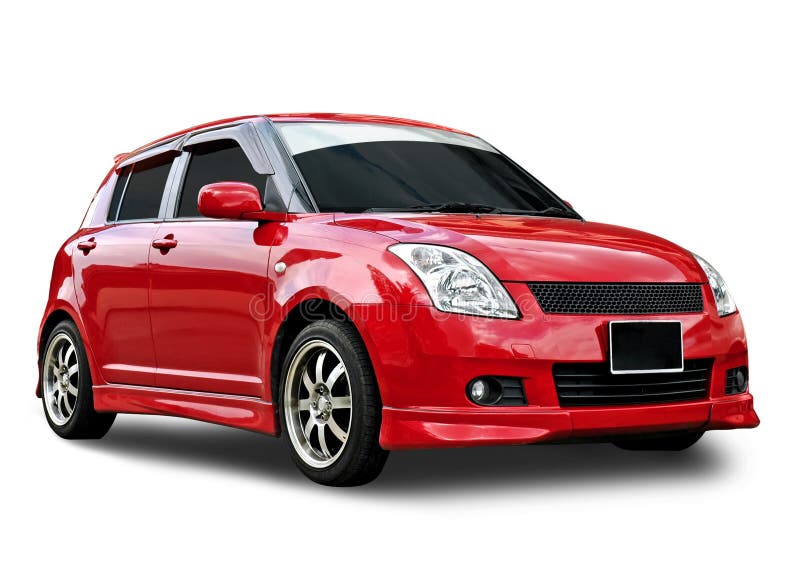 Red car isolated stock image. Image of drive, sedan, metallic - 8213963