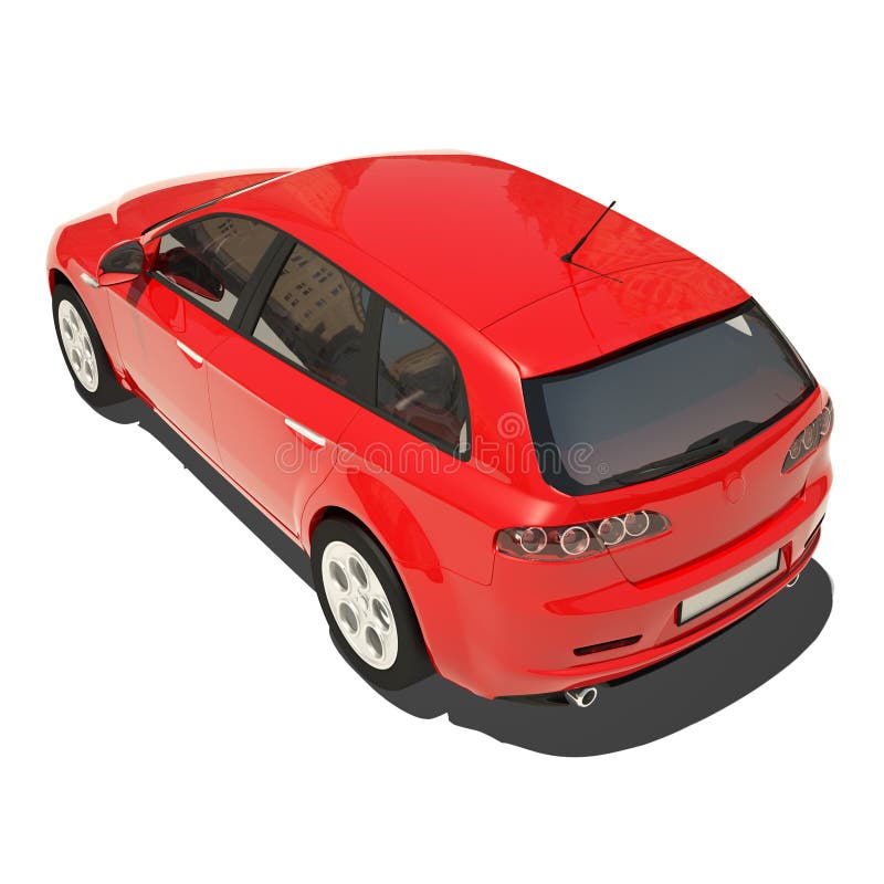 Hatchback red car top view stock illustration. Illustration of ...