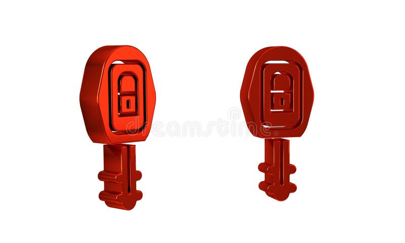 Red Car Key with Remote Icon Isolated on Transparent Background. Car ...