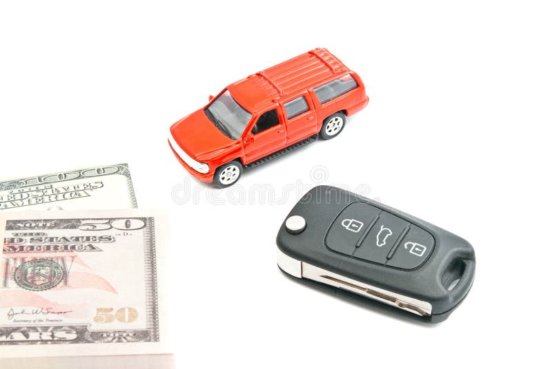 Red car, keys and notes stock image. Image of costs, buying - 54070101