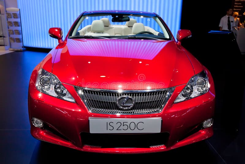 Red car Lexus is 250 C editorial stock photo. Image of disc - 19702538