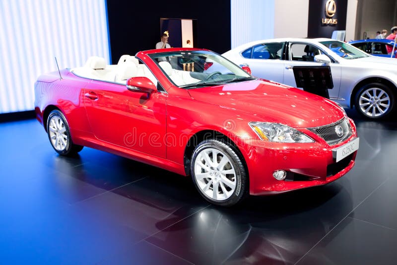 Red car Lexus is 250 C editorial stock photo. Image of disc - 19702538