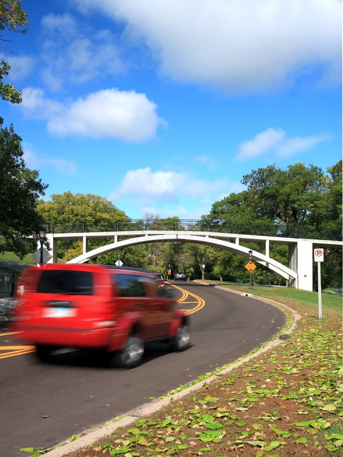 Red car moving stock image. Image of fast, autumn, driving - 11291275