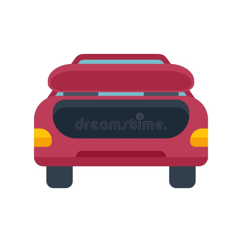 Red Car with Open Empty Trunk Showing Rear View Stock Vector ...