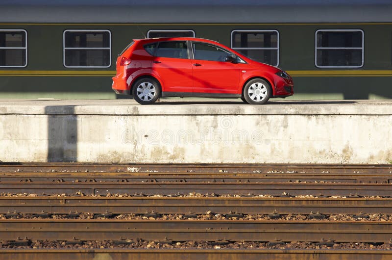 Old Rails and Traffic Lights Stock Image - Image of directional, city ...