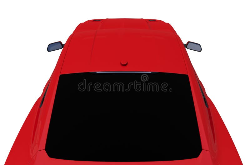 Red Car Rear Top Side stock illustration. Illustration of horizontal ...