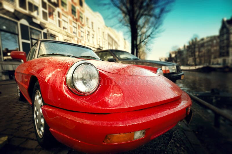 Red car stock image. Image of automobile, speed, bumper - 49453347