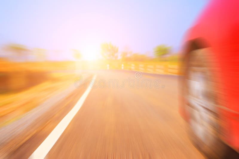 Red Car on the Road with Tern Right Sign. Concept for Transport Stock ...
