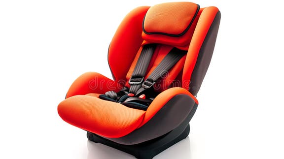 A Red Car Seat with a Black Strap Stock Illustration - Illustration of ...
