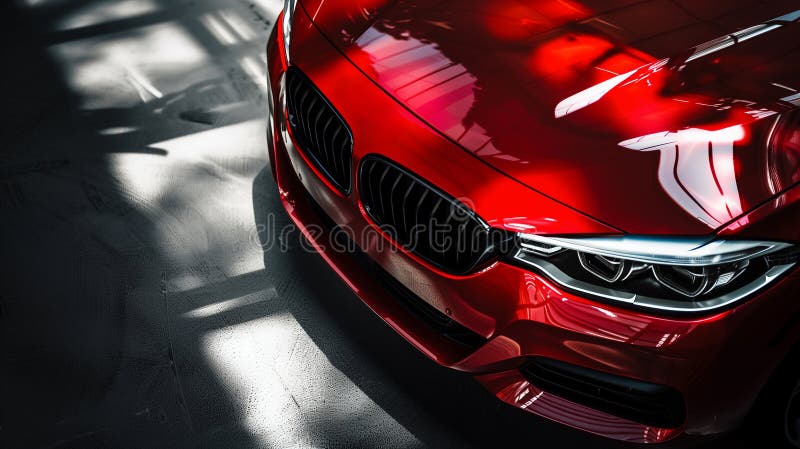 A Red Car with a Shiny Paint Job Stock Illustration - Illustration of ...