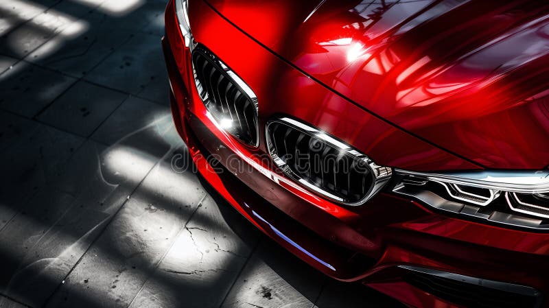 A Red Car with a Shiny Paint Job Stock Illustration - Illustration of ...