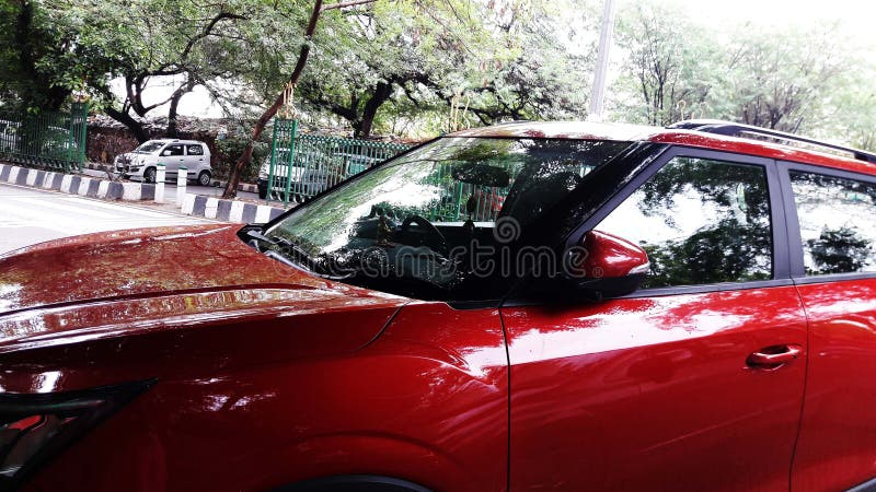 Red Car Side View Closeup Image Stock Image - Image of caucasian, shop ...