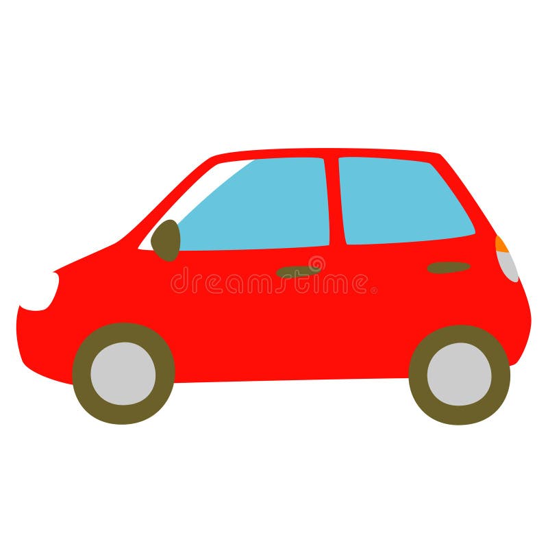 Red car, side view stock illustration. Illustration of compact - 102681968