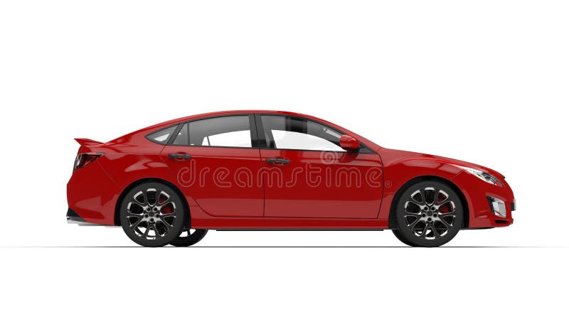 Red Car Side View stock illustration. Illustration of design - 59005902