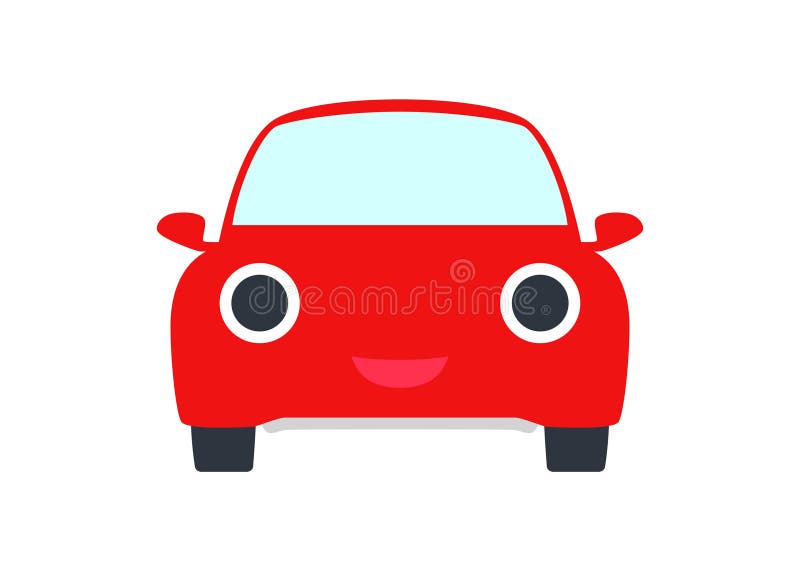 A Red Car with a Smiling Face. Stock Vector - Illustration of white ...