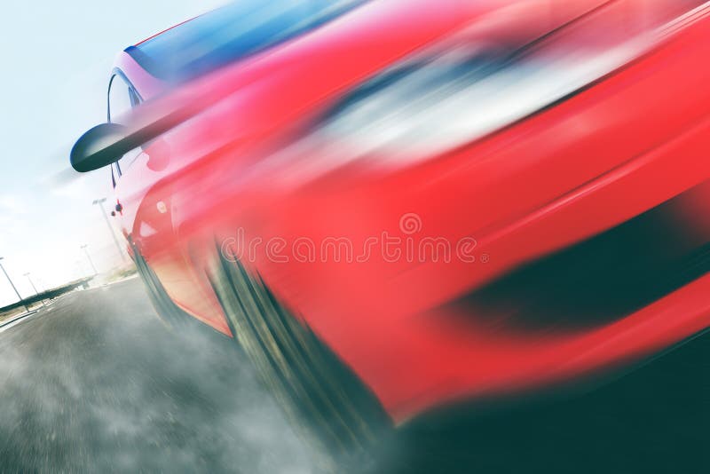 Red car and speed stock image. Image of asphalt, metal - 276944393