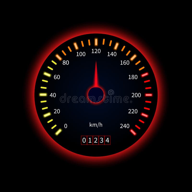 Red Speedometer Car, Technology Stock Vector - Illustration of control ...