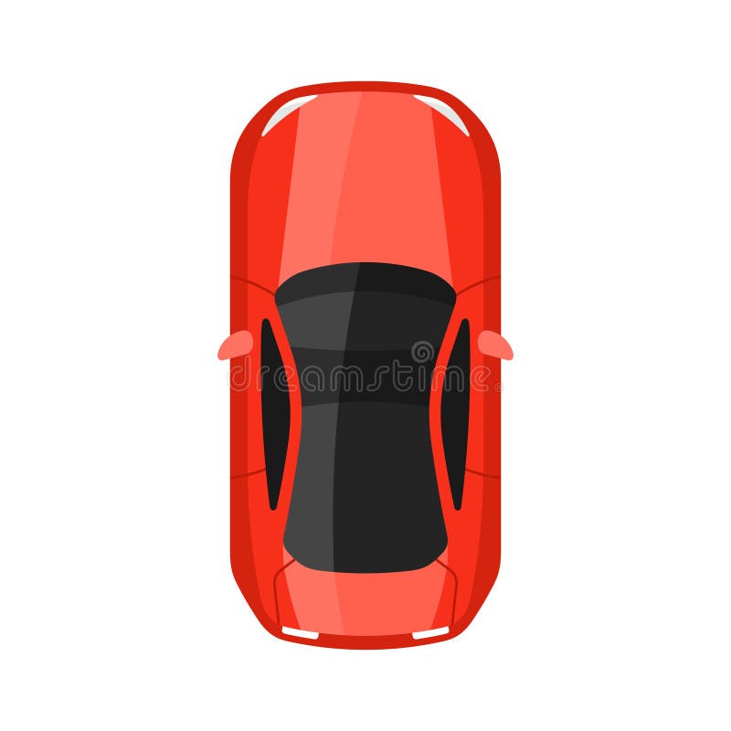 Red Car Top View Vector Illustration. Sport Car Illustration. Stock ...