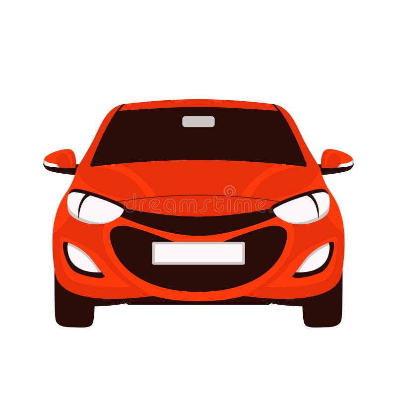 Red Car, Vector Illustration, Flat Style, Front Stock Vector ...