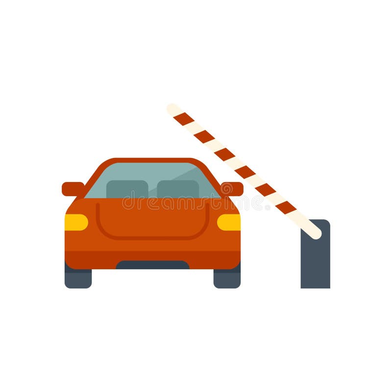 Red Car Waiting at Automatic Barrier Gate Stock Illustration ... Red Car Waiting at Automatic Barrier Gate Stock Illustration ...