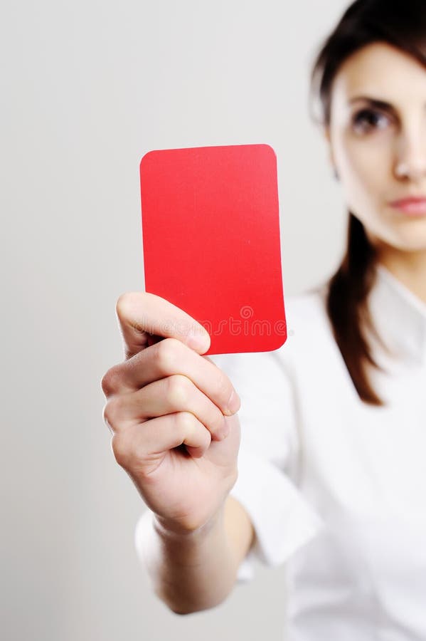 Red card stock photo. Image of judge, card, strict, person - 18165608