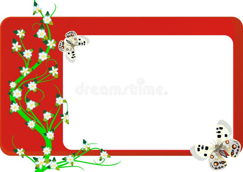 Red card stock vector. Illustration of petals, card, tree - 19348889