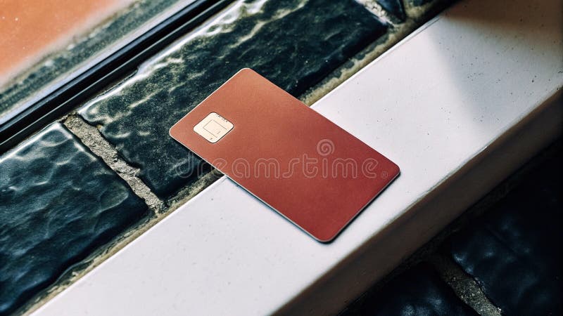 Close Up of Red ATM Card Banking Detail Macro Natural Lighting Suitable ...