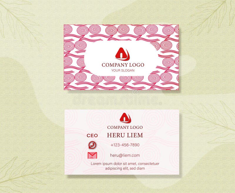 Red Card Company Business Card with Shadow Stock Vector - Illustration ...