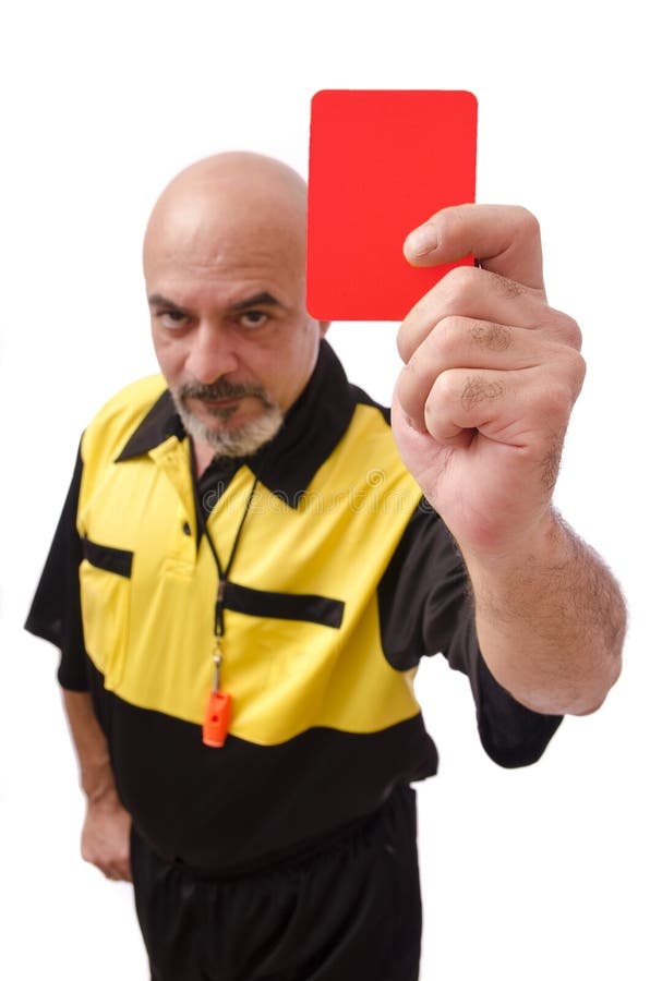 Hand Showing Yellow Red Card Isolated Stock Image - Image of penalty ...