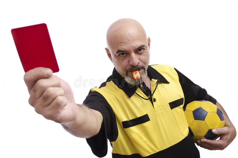Football Referee Showing You the Red Card Stock Photo - Image of ...