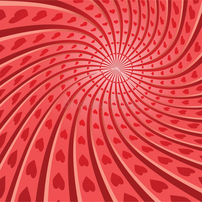 Red Card with Raying and Hearts. Vector Element for Your Design Stock ...