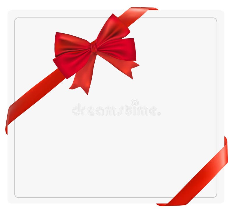 Red Card with Ribbons. Vector. Stock Vector - Illustration of gift ...