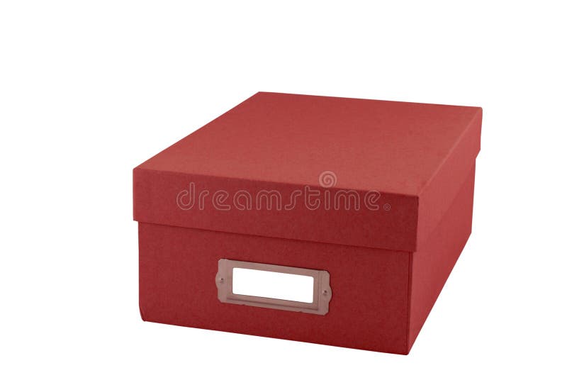 Red cardboard box stock image. Image of label, material - 970187