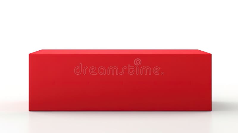Red Cardboard Box, Front View, White Background Stock Illustration ...